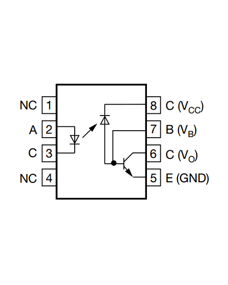 Suconel | Optoacoplador Diodo Emisor Infrarrojo y Fotodetector Integrado Encapsulado DIP 6N136
